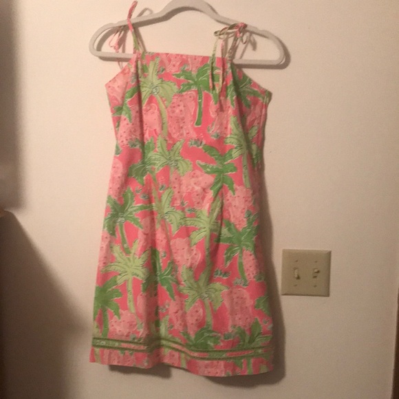 Lilly Pulitzer | Dresses | Lilly Pulitzer Pink And Green Palm Tree And ...